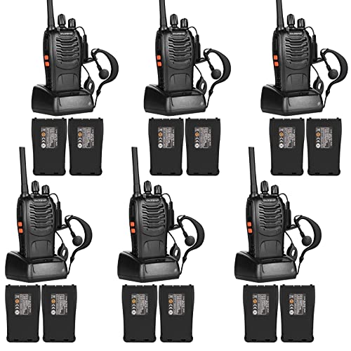 BaoFeng BF-88A Long Range BaoFeng Walkie Talkies for Adults with 12pcs 1500mah Batteries License Free 2 Way Radio Upgrade Version of BaoFeng BF-888S Two Way Radio(6 Pack)