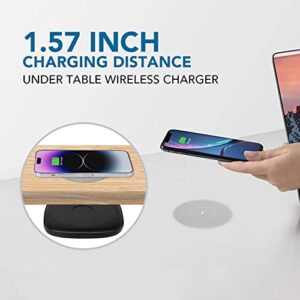 1.57"(40mm) NiiTTER Under Desk Wireless Charger, Under Counter Wireless Charger, Invisible Wireless Charging for iPhone 14/14 Plus/14 Pro/14 Pro Max 10W Wireless Phones