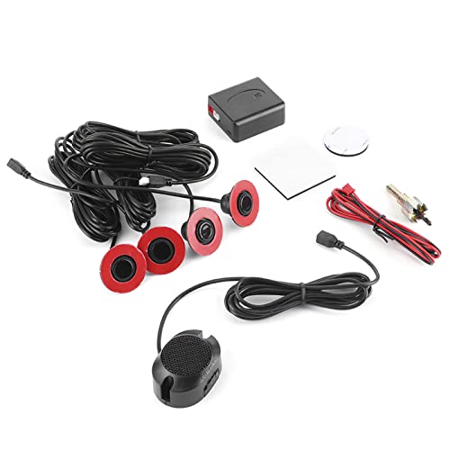 Acouto Car Reverse Radar Sensor Kit 16.5mm Car Built‑In Backup Radar Sensor Reversing Assistance with Audio Buzzer Auxiliary Kit(Black)