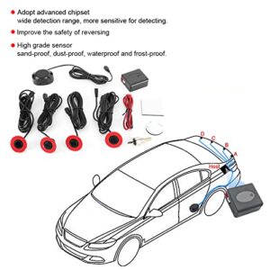 Acouto Car Reverse Radar Sensor Kit 16.5mm Car Built‑In Backup Radar Sensor Reversing Assistance with Audio Buzzer Auxiliary Kit(Black)