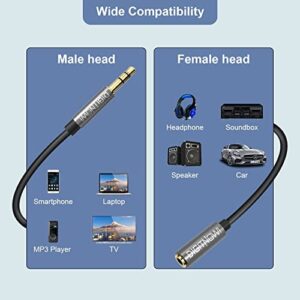 Headphone Extension Cable,3.5mm TRS 1/8 Male to 1/8 Female Stereo Extension Cord Adapter,Audio Aux Jack Extender for Amplifiers,Guitar, Keyboard Piano,Home Theater, Mixing Console,Headphones