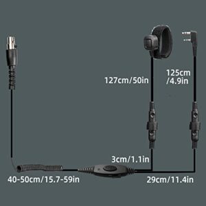 Retevis Walkie Talkie Noise Reduction Headset, Volume Adjustable, Hands Free, Compatible RT22 RT21 H-777 RT68 RB85 Baofeng UV-5R Walkie Talkie, 2 Way Radio Headset, Aviation Gift(1 Pack)