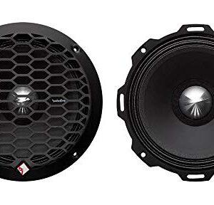 Rockford Fosgate PPS4-6 6.5" 400W 4-Ohm Midrange Car Audio Speaker Pair with Fiber Reinforced Paper Cone and Stamp Cast Aluminum Frame