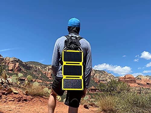 SunJack 25 Watt Foldable IP67 Waterproof ETFE Monocrystalline Solar Panel + 2X 10000mAh Power Banks with USB-A and USB-C for Cell Phones, Tablets and Portable for Backpacking, Camping, Hiking