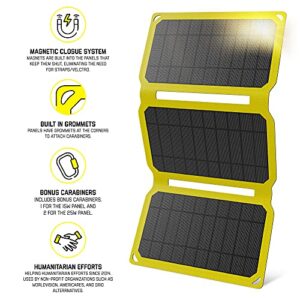 SunJack 25 Watt Foldable IP67 Waterproof ETFE Monocrystalline Solar Panel + 2X 10000mAh Power Banks with USB-A and USB-C for Cell Phones, Tablets and Portable for Backpacking, Camping, Hiking