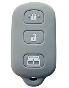 rpkey silicone keyless entry remote control key fob cover case protector replacement fit for 1999-2009 toyota 4runner 2001-2008 toyota sequoia hyq12bbx hyq12ban hyq1512y(gray)