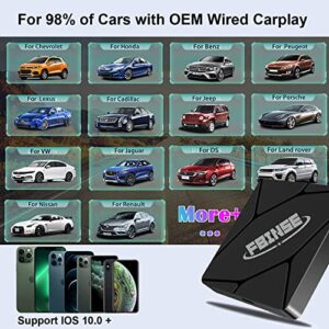 FBINSE 2023 Wireless CarPlay Adapter for Cars with Factory Wired CarPlay, CarPlay Wireless Adapter Dongle Converts Wired to Wireless CarPlay, Plug and Play, 5.8GHz WiFi/Bluetooth 5.2, Online Update