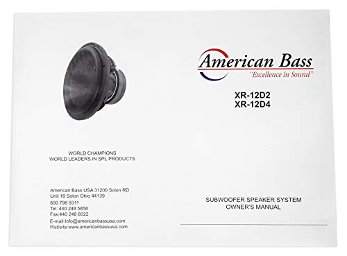 American Bass XR-12D2 12" 2,400 Watts Max Power Dual 2 Ohm Car Subwoofer