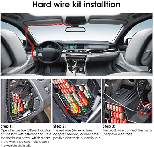 Biuone Hardwire Kit for Dash Cam 11.5ft Mini USB Dash Cam Low Voltage Protection Car Dash Camera Charger Power Cable