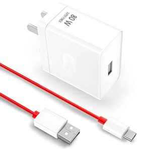 80w supervooc charger for oneplus 10pro/10r, 65w warp charger for oneplus 9pro/9/8t/nord 2t/9r/9rt,super fast usb c wall charger block replacement with 3.3ft ultra fast type c charging cable