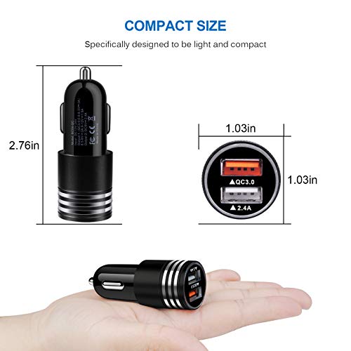 USB C Fast Car Charger for Samsung Galaxy S23 S22 S21 FE S20 Ultra Z Flip 4 3/Z Fold 4 3 A54 A14 A53 A03S A13 A23 A12 A32 A50 A21 A51,Quick Charge 3.0 Rapid Car Adapter+6ft Type C Fast Charging Cable