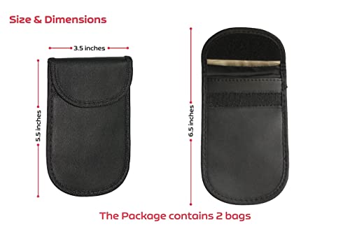 PCP Mart Faraday Pouch for Key Fob (2 Pcs) - RFID Car Key Fob Signal Blocking Pouch - Faraday Cage