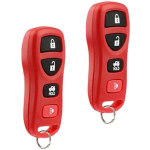 key fob keyless entry remote fits nissan altima maxima 350z armada quest sentra/infiniti ex35 fx35 fx45 g35 i35 q45 qx56 (kbrastu15 red), set of 2