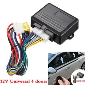 Awzsunny Car Power Window Closer Module-Roll Up Window Lifter Remote Locking Security System Kit for 4 Door Cars DC12V Universal