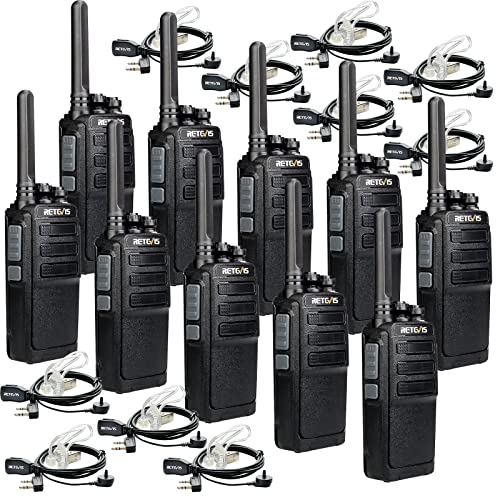 Retevis RT28 Walkie Talkies for Adults Long Range,Two Way Radios Rechargeable,Hands Free 2 Way Radio with Earpiece,for Worker School Security Restaurant(10 Pack)