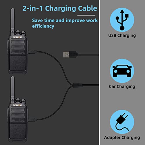 Retevis RT28 Walkie Talkies for Adults Long Range,Two Way Radios Rechargeable,Hands Free 2 Way Radio with Earpiece,for Worker School Security Restaurant(10 Pack)