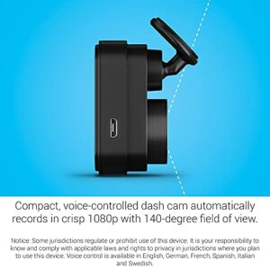 Garmin Dash Cam Mini 2, Tiny Size, 1080p and 140-degree FOV, Monitor Your Vehicle While Away w/ New Connected Features, Voice Control & SanDisk 256GB High Endurance Video microSDXC Card with Adapter