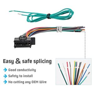 NuIth 16 Pin Pioneer Radio Stereo Wiring Harness Power Speaker Plug DVD Power Cord Replacement for Pioneer DEH AVH AVIC MVH FH SPH AVH4000NEX AVH-4100NEX AVIC-6100NEX