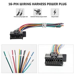 NuIth 16 Pin Pioneer Radio Stereo Wiring Harness Power Speaker Plug DVD Power Cord Replacement for Pioneer DEH AVH AVIC MVH FH SPH AVH4000NEX AVH-4100NEX AVIC-6100NEX