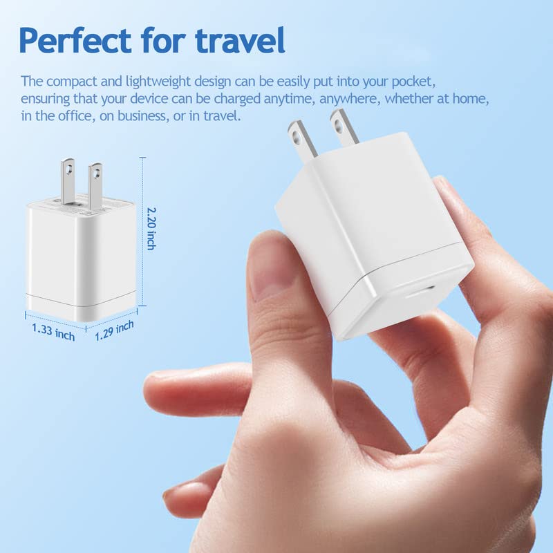 NASREIN PD Fast Charger 20W,2-Pack USB-C Power Adapter Wall Charger PD3.0 USB Type C Charging Box Brick Plug Block Cube for ipad,iPhone 13/12/11,AirPods,Sumsung Galaxy,Moto,Pixel,Android Cell Phones