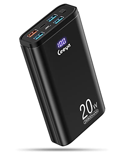 Ceeya Portable Charger PD 20W Battery Pack USB C high-Speed Charging 26800mAh Power Bank LCD Display with Type C Out & in,External Battery Backup for MacBook,iPhone 12,13,14,Samsung,Heated Vest,etc