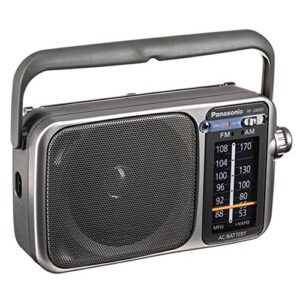 panasonic rf-2400d am/fm radio, silver/grey