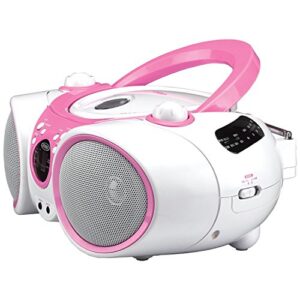 Jensen CD490PW Limited Edition 490 Portable Sport Stereo CD Player +CD-R/RW with AM/FM Radio and Aux Line-in and Headphone Jack, Pink