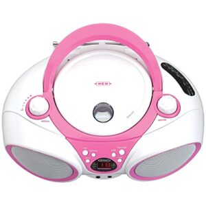 Jensen CD490PW Limited Edition 490 Portable Sport Stereo CD Player +CD-R/RW with AM/FM Radio and Aux Line-in and Headphone Jack, Pink