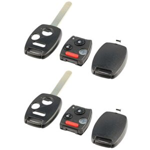 key fob keyless entry remote shell case & pad fits honda accord civic cr-v cr-z fit insight odyssey (mlbhlik-1t, n5f-s0084a), set of 2