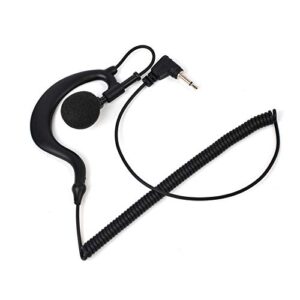 uayesok 3.5mm police receive/listen only earpiece g shape soft ear hook surveillance headset for two way radio, radio speaker mic