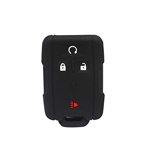 BTSMONE Silicone Key Fob Remote Control Protector Cover Case for 2018 2017 2016 Chevrolet Chevy Silverado Colorado GMC Canyon Sierra Yukon Cadillac M3N32337100 13577770 13577771 Black