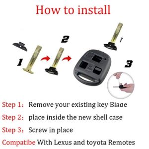 Not Needed for Cutting-Key Shell Replacement for Lexus ES300 ES330 GS300 GS400 GS430 GX470 IS300 LS400 LS430 LX470 RX300 RX330 RX350 RX400h RX450h SC430 Key Fob Cover with Screwdriver (Pack 1)