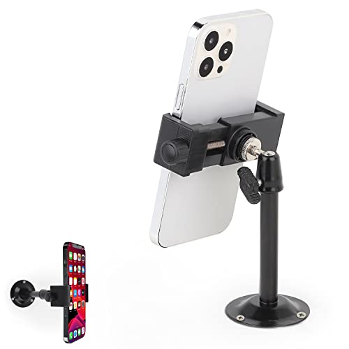 Mippko Wall Mount Phone Holder,Compatible with 3.5 ~7.5 inch iPhone / Samsung Galaxy / Nexus / HTC / LG /Huawei /Smart Phones, 360°Adjustment Drilling Base Metal Mount