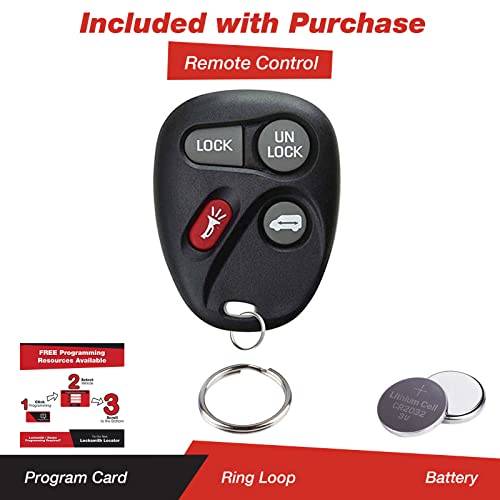 KeylessOption Replacement 4 Button Keyless Entry Remote Control Key Fob for 10245953