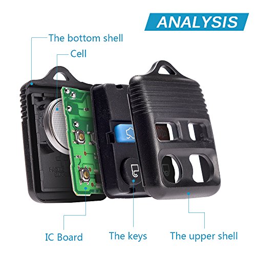 MICTUNING Keyless Entry Remote Control - Car Key Fob 4 Button Clicker Transmitter Replacement for Ford, Lincoln, Mercury, Mazda, Mustang Explorer Escape Expedition Focus Fusion Taurus (CWTWB1U345)