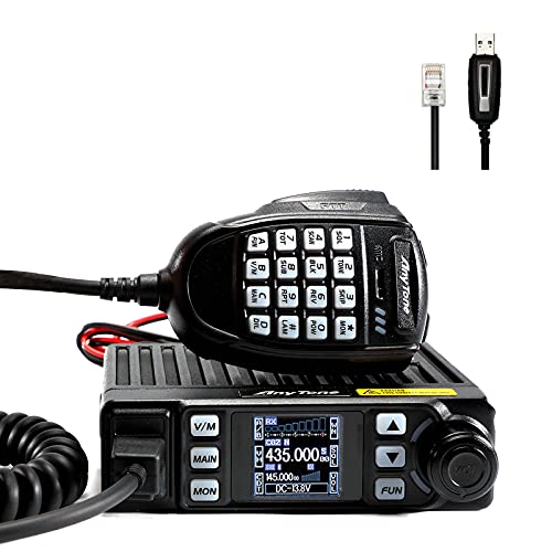 AnyTone Mobile Amateur Transceiver AT-779UV 20-Watt Dual Band VHF/UHF 144-148MHz/420-450MHz Mobile Radio Long Range Mini Scanning Receiver w/Free Cable