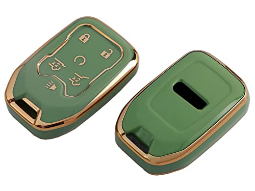 Guibuhuse TPU Protector Key Fob Cover Fit for 2015-2020 GMC Yukon/Yukon XL Chevy Suburban Tahoe (HYQ1AA)