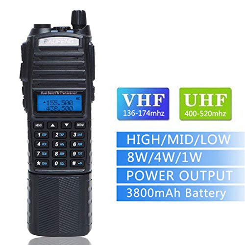 BAOFENG UV-82 Plus 8W High Power Ham Radio 2M/70CM Portable Two Way Radio Dual PTT Handheld Amateur Radio with Extra 3800mAh Battery +771 Antenna（Pack of 2pcs Radios）