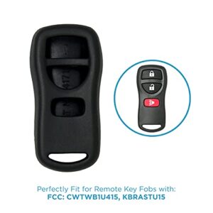 Keyless2Go Replacement for New Silicone Cover Protective Case for Select Nissan 3 Button Remotes - Black