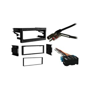 compatible with chevy tahoe 1995 1996 1997 1998 1999 2000 2001 2002 single din stereo harness radio install dash kit package