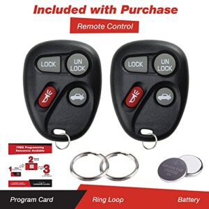 2 New Keyless Entry Remote Key Fob for 1997-2000 Century Regal Intrigue Grand Prix (10246215)