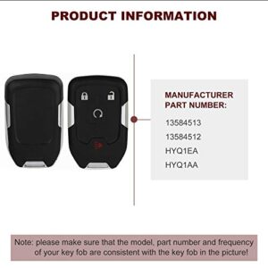 ANGLEWIDE Car Key Fob Keyless Entry Remote SHELL CASE Replacement for 17 for GMC DENALI XL (FCC HYQ1EA) 4 Buttons 1pad