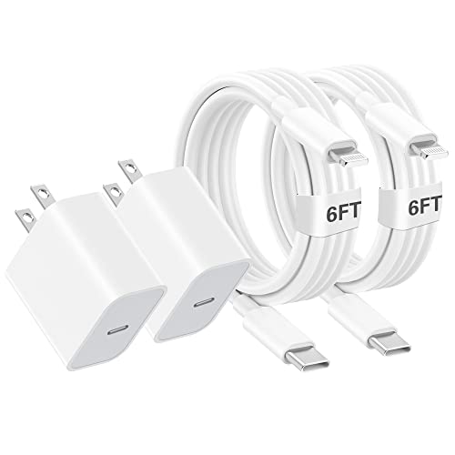 iPhone Charger Fast Charging,[Apple MFi Certified] Apple Charger iPhone Super Quick 2Pack 6FT Type-C to Lightning Cable USB C Wall Charger Plug Adapter for iPhone 14 13 12 11/14Pro Max/13Pro/XS/XR/SE