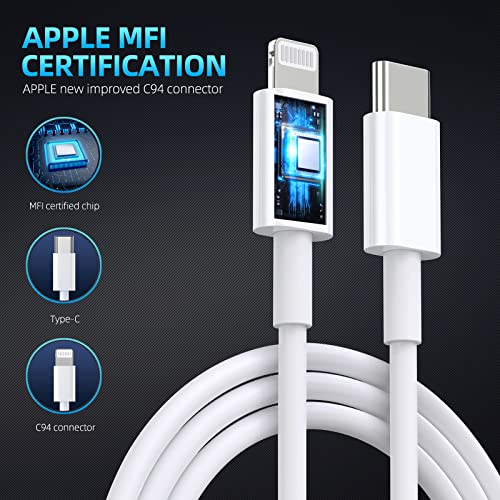 iPhone Charger Fast Charging,[Apple MFi Certified] Apple Charger iPhone Super Quick 2Pack 6FT Type-C to Lightning Cable USB C Wall Charger Plug Adapter for iPhone 14 13 12 11/14Pro Max/13Pro/XS/XR/SE