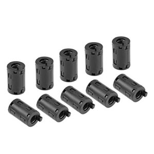 uxcell 11mm ferrite cores ring clip-on rfi emi noise suppression filter cable clip, black 10pcs