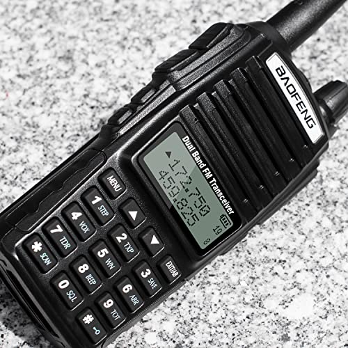 BAOFENG UV-82 8W Handheld Ham Radio, Long Range Portable Ham Radio with Extra 1800mAh Rechargeable Battery, Programming Cable and Antenna (1 Pack)