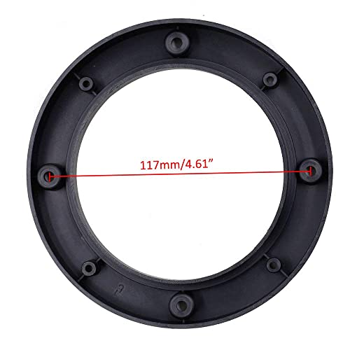 Mecion 2Pcs Auto Car Truck 4" Dia Universal Black Plastic Speaker Spacer Adaptor Ring Mounting Bracket