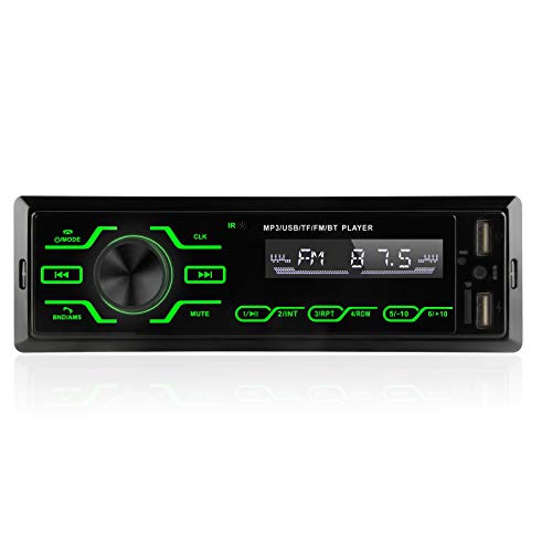 Single Din Car Stereo Receiver with Touch Screen, Car MP3 Multimedia Player USB/SD/AUX Input, Car Audio Bluetooth and Hands-Free Calling,FM Radio,Built-in Microphone,with Double USB Port