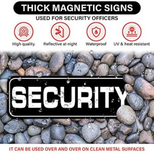 Security Officers Magnetic Signs For Vehicles Trucks, SUV and Cars, Rover, Patrol Security 18"×6" (2 Pack)(Black)