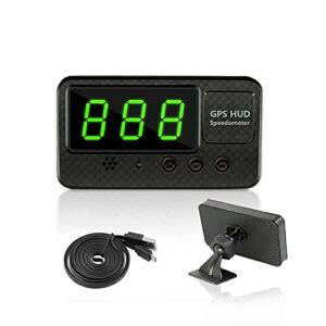 vjoycar c60s universal digital gps speedometer car hud head up display with mph speed alert fatigue driving alarm, 100% for all cars truck motorcycle atv suv pick-up scooter golf cart